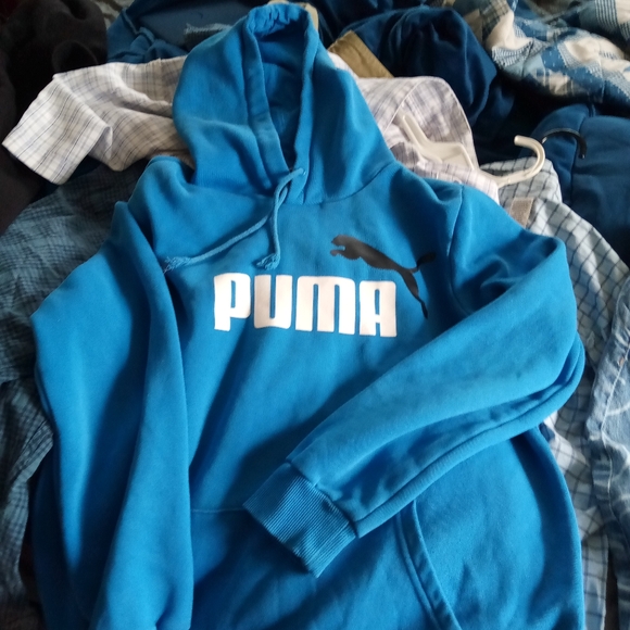 Puma | Sweaters | Puma Blue Hoodie | Poshmark